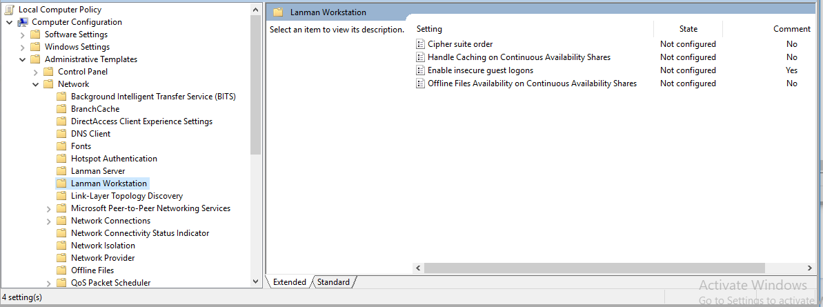 Unable to access Samba share from Windows 10 client. (4295455)